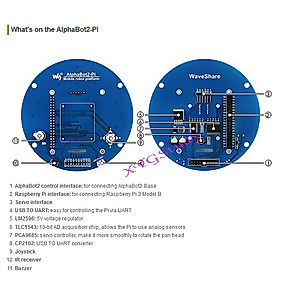 AlphaBot2 Robot Building Robotic Starter Kit for Raspberry Pi 3 Model B with Camera IR Remote Controller @XYGStudy