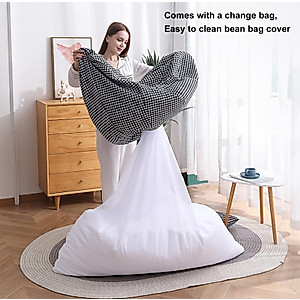 HWOEK Extra Large Bean Bag Chair Cover for Adults, Kids, Teens, Petal-Shaped Bean Bag Sofa Cover Only Without Filling- Memory Foam&Stuffed Animal Storage,Colorful