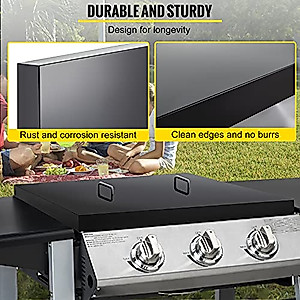 VEVOR Griddle Lid Cover, Work with 28" Blackstone Griddle, Powder Coated Black Carbon Steel Flat Top Griddle Cover, Griddle Cover with Heatproof Handle for Outdoor Griddle