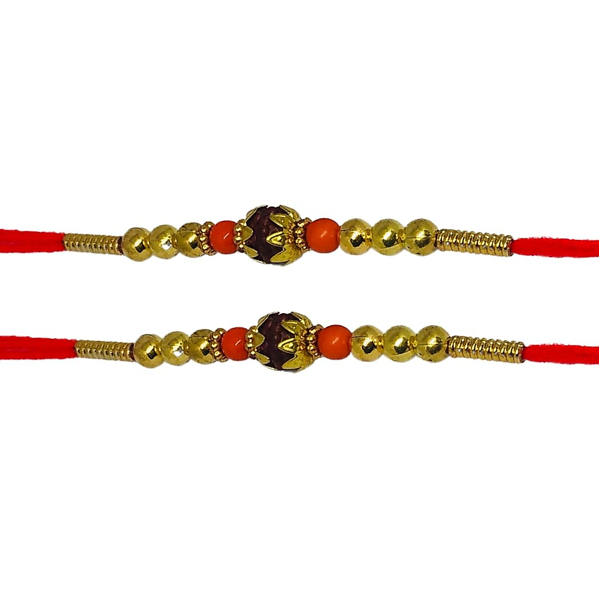 JAGMOR Set of 2 Big Rudraksha Rakhi | Bhaiya Bhabhi Rakhi Set | rakhi bracelet | rakhi for bhai | Rakhi for Brother | Indian Rakhi | rakhi for boy | Indian Rakhee | Designer Rakhi