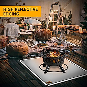 Semmiro 40" x 40" Square Fire Pit Mat, 3-Layer Fireproof Grill Pad Ember Mat with Reflective Edging for Outdoor Wood Burning Fire Pit, Protector of Deck, Patio, Wood Floor, Grass, Campsite, Lawn