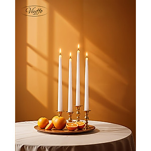 Taper Candles 10 Inch White Set of 20 Unscented, Dripless, Smokeless Long Tall Tapered Candlesticks Wedding Home Decor Dinner