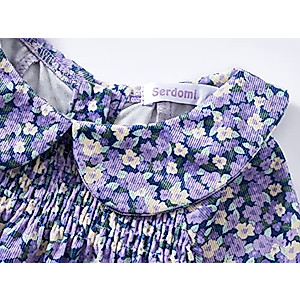 Cute Floral Smocked Ruffle Long Sleeve Blouse Shirt for Baby & Kid Girls Size 6T