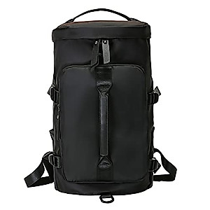 CsgrFagr Fashion Solid Color Foldable Storage Bag Backpack Waterproof Cloth Zipper Folding Luggage Rack with Hamper (Black, One Size)