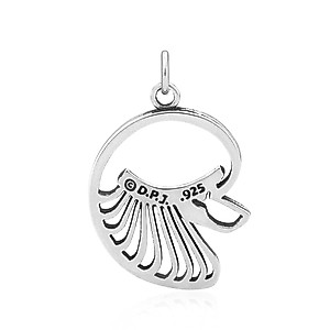 Dazzling Paws Jewelry Sterling Silver Poodle Pendant, Continental Cut Head (With 18" Box Chain)