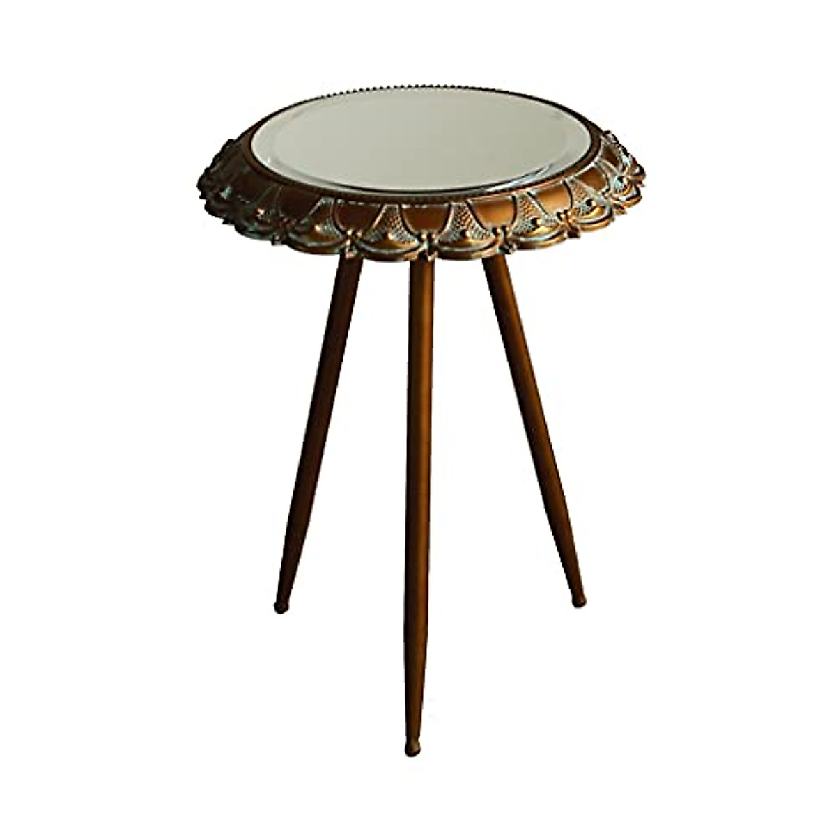 YDXNY Side Table Living Room Leisure Small Table Small Tea Table Round Iron Metal Lace Table (Size : 40x40x62cm)