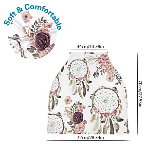 Nursing Cover Breastfeeding Scarf Ethnic Boho Floral- Baby Car Seat Covers, Stroller Cover, Carseat Canopy (n)