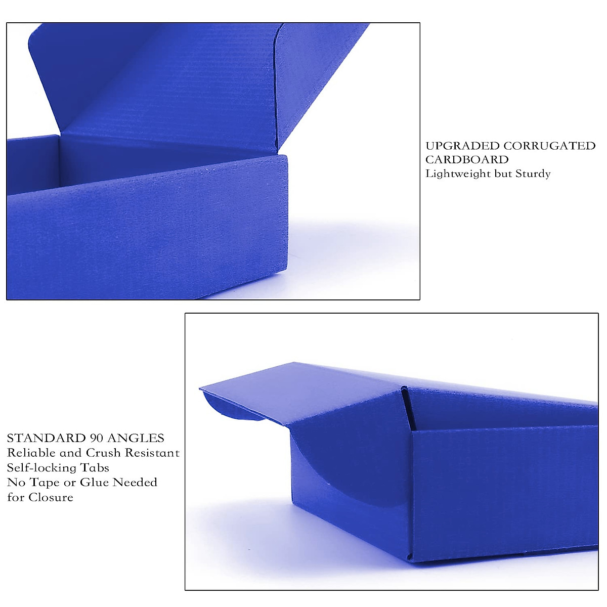 Cardboard Boxes Shipping Boxes,15 Pack Recyclable Corrugated Cardboard Box Small Mailing Storage Gift Boxes for Shipping, Mailing, Gifts Packaging, 6x6x2" (Dark Blue)