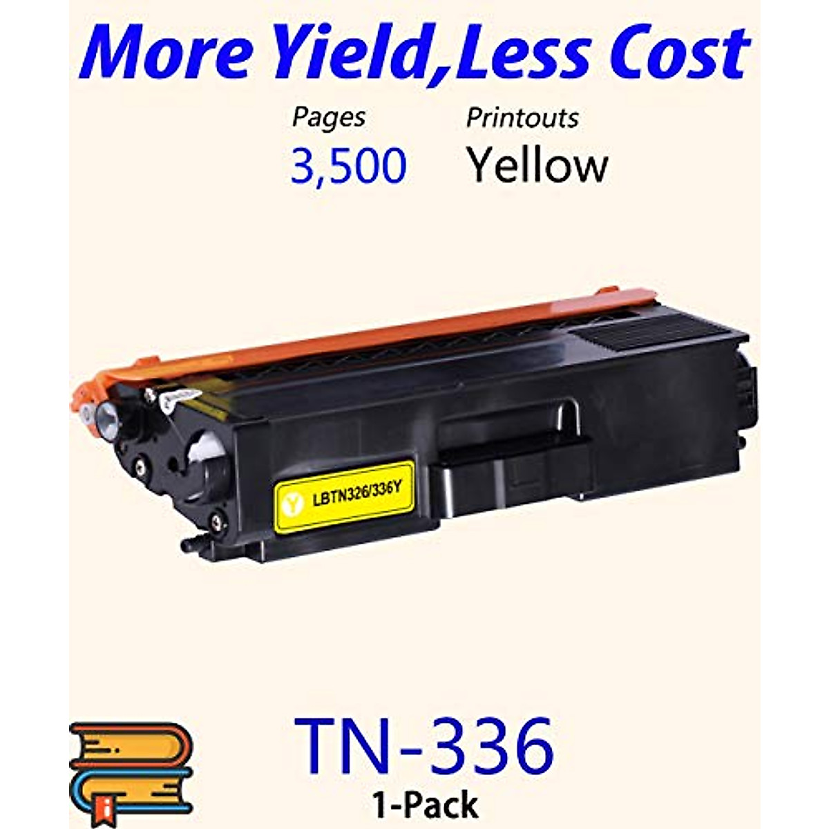 (1-Pack, Yellow) ColorPrint Compatible TN336 Yellow Toner Cartridge Replacement for Brother TN336 TN-336 TN-336Y TN336Y Work with MFC-L8850CDW HL-L8350CDW HL-L8350CDWT MFC-L8600CDW HL-L8250CDN Printer