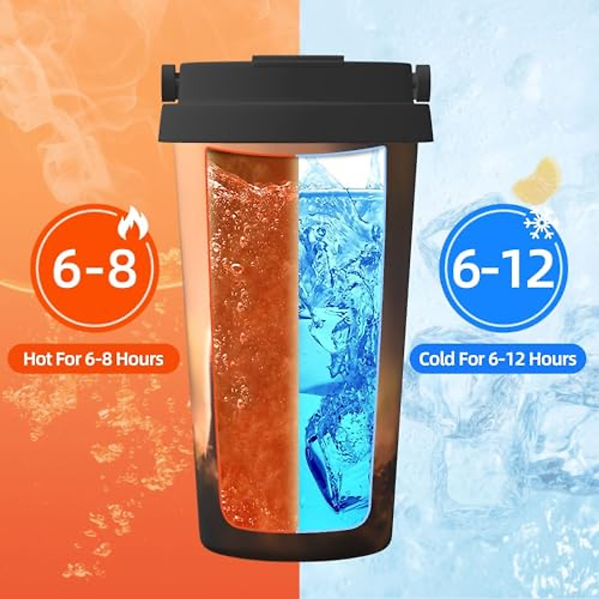 WANGXUEE African Elephant Print 500ml Stainless Steel Travel Tumbler Double Wall Vacuum Insulated Coffee Mug
