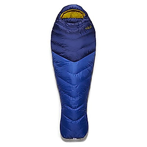 Rab Neutrino 400 Down Insulated Lightweight Mummy Sleeping Bag for Climbing and Mountaineering - Nightfall Blue - 20 Degree, Regular, Left Zip
