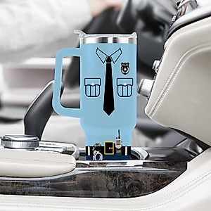 sxmluedn Police Academy Graduation Gifts Police Tumbler Coffee Mug 40oz Cup with Handle and Straw