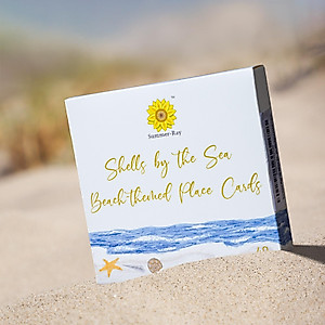 Summer-Ray 48 White Beach Themed Shells by the Sea Wedding Place Cards