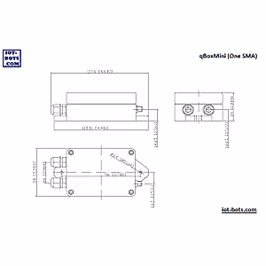 qBoxMini AFC DIY IOT Enclosure Kit (One SMA), IOT Enclosure for Feather ESP32 Cellular LoRa WiFi Arduino Board, Waterproof IP65 Enclosure with Glands, prototyping PCB, connectors Set and SMA