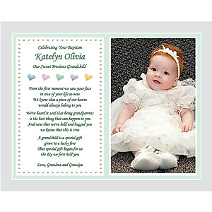 Poetry Gifts Grandchild Birthday or Baptism Personalized with Names from 1 or Both Grandparents, Custom 8x10 Inch Print