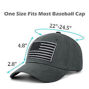 LCZTN 2 Pack American Flag Baseball Cap for Men Women,Low Profile USA Plain Dad Hat (Grey＆Khaki)