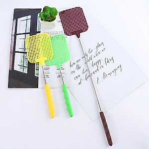 Fly Swatters Extendable, Telescopic Fly Swatters,Heavy Plastic Flies Killer Fly Swatter Manual Bugs Killer Tools(Black)