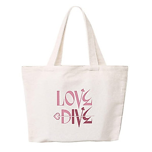 Kpop IVE Love Dive Yujin Gaeul Wonyoung LIZ Rei Leeseo Merchandise Canvas Shoulder Bag Hobo Crossbody Handbag Casual Tote for Girls Women Gifts（c）