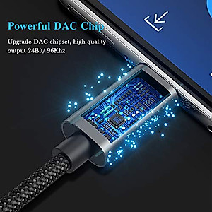 TITACUTE USB C Headphone Adapter for Samsung S21 S20 FE S22 Galaxy Z Flip 3 Fold 2 USB C to 3.5mm Dongle Audio Adapter Stereo Type C Aux Cable for iPad Mini 6th OnePlus 9 Pro 8T 8 Note 20 Pixel 6 Grey