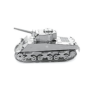 Metal Earth Sherman Tank 3D Metal Model Kit Bundle with Tweezers Fascinations