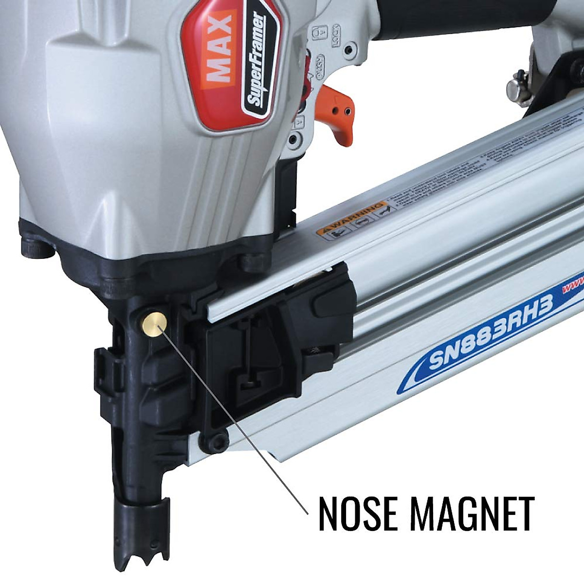 MAX USA CORP SuperFramer SN883RH3 21 Degree Framing Full Round Head Stick Nailer up to 3-1/4"