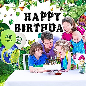 Ayearparty Dinosaur Backdrop for Boys Birthday Dino Themed Party Decorations Scales Photography Photo Studio Booth Banner Kids Baby Happy Birthday Background 71 x 43 Inch