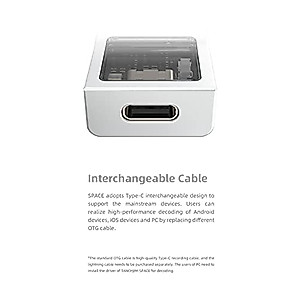 Fanmusic TANCHJIM Space Portable DAC Headphone Amplifier Support DSD256 32Bit/768kHz 3.5mm/4.4mm Output USB Type C Input DAC Amp