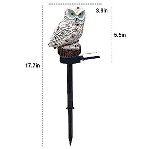 ivolks Solar Garden Lights Outdoor Resin Owl Powered with Stake Waterproof Decorative for Patio Pathway Courtyard Lawn