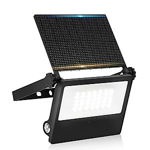 LemonBest Solar Outdoor Lights - Motion Sensor Outdoor Lights IP65 Waterproof Flood Light Wireless 6500K Super Bright Security Lights for Garage Yard Entryways Patio Garden (1 Pack)