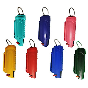 Pepper Spray Keychain Belt Clips- Maximum Heat Strength OC with Dye- Combo Safety Key Chain