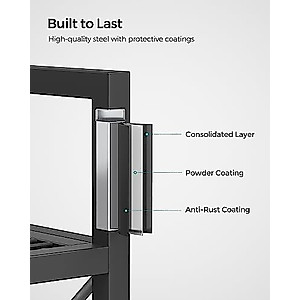 SONGMICS 5-Tier Metal Storage Rack, Shelving Unit with X Side Frames, Dense Mesh, 12.6 x 31.5 x 57.3 Inches, for Entryway, Kitchen, Living Room, Bathroom, Industrial Style, Black UBSC185B01