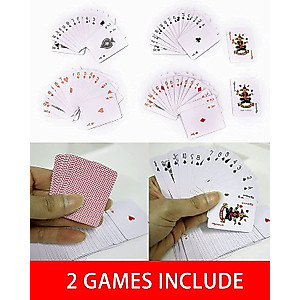 Mini Playing Card, 2 Decks Set Small Casino Poker Game for Kids and Adults, Tiny Deck of Novelty Party Gift for Girls and Boys (1.5 X 2 Inches)