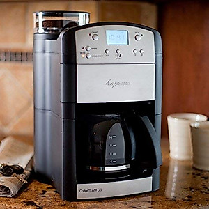 Capresso 464.05 CoffeeTeam GS 10-Cup Digital Coffeemaker with Conical Burr Grinder, Glass Carafe , Black , 15.5" x 9.5 "x 9.75"