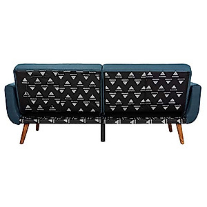 Safavieh Home Bushwick Grey and Brown Foldable Convertible 82.7" Tufted Sofa Bed Futon