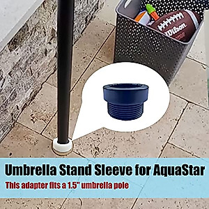 JILINWEI 2Pcs Pool Umbrella Stabilizer Adapter,Threaded Adapter Sleeves ONLY Fits for 1 3/4" Aquastar Pool Umbrella Insert,Black