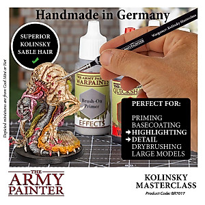 The Army Painter Masterclass Brush - Fine Detail Acrylic Paint Brushes with Kolinsky Sable Hairs – Small Paint Brush, Model Paint Brush & Fine Tip Paint Brushes for Miniature Watercolor Oil Painting