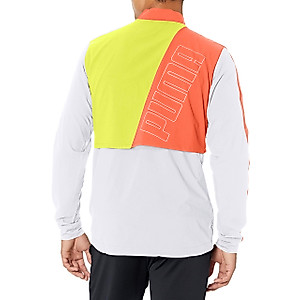 PUMA Men's Run Ultra Jacket, White/Nrgy Peach/Fizzy Yellow, S