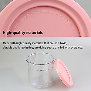 Containers Replacement for Ninja Creami - Ice Cream Pint Container with Silicone Lid, 4 Pack, 16oz Cups, Compatible with NC301 NC300 NC299AMZ Series Ice Cream Maker