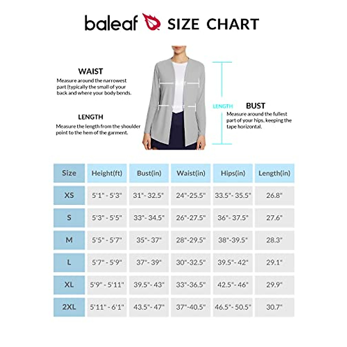 BALEAF Women's Rash Guard Long Sleeve UPF 50+ Sun Shirts Lightweight Quick Dry Cardigan UV Protection Rashguard Swimsuit Swimwear Grey XL