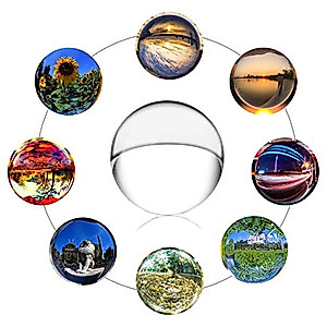 Duosuny Optical Glass Reflective Spheres, K9 Crystal Sphere Ball, Decor Photography Ball, Clear Contact Juggling Ball, No Stand (100mm/3.94inch)