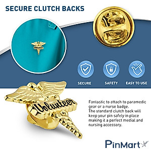 PinMart's Caduceus Nursing Enamel Lapel Pin - Ideal CNA or Medical Assistant Badge - Patient Care Technician Accessories for Lanyards and Nursing Scrubs or CNA Graduation Gifts and Pinning Ceremonies
