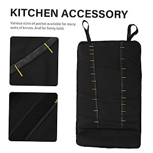 Chef Knife Roll Bag for Chefs, 22 Slots Portable Chef Knife Case Storage Roll Bag with Carry Handle (Black)