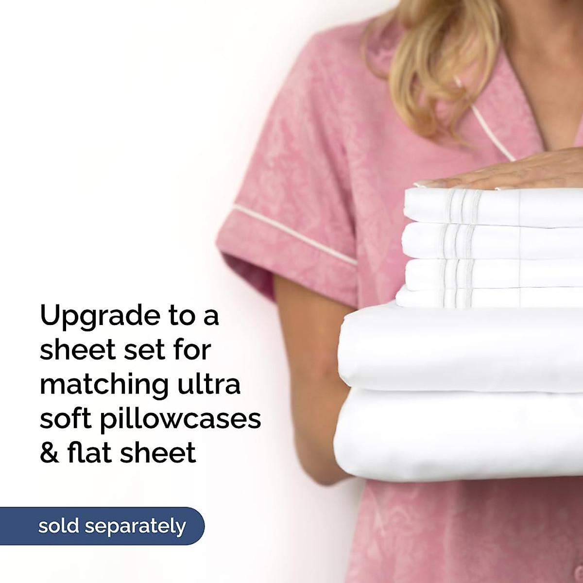 Extra Deep Queen 400 Thread Count Cotton Fitted Sheet - Hotel Luxury Single Fitted Sheet Only - Easily Fits 18" to 24" Mattress - Soft, Wrinkle Free, Breathable and Comfy - Extra Deep Pockets - White