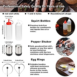 ROMANTICIST Professional Griddle Accessories Set with Carry Bag, Stainless Steel 25PC Grill BBQ Spatula Set, Complete Flat Top Grill Tools Kit for Men Women Indoor/Outdoor Hibachi Grilling