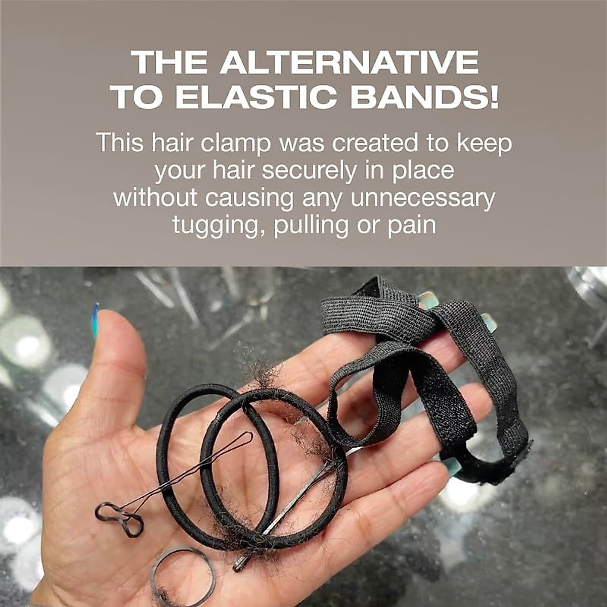 PuffCuff | Original 5” Hair Clamp | For All Natural, Curly, Kinky, Textured, Locs, and Braided Hair | Painless, Damage-Free Styling Tool Made Specifically for Big Hair | Black | 1 Piece