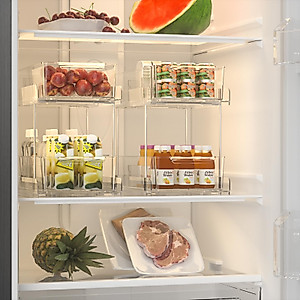 2 Tier Clear Under Sink Organizer with Dividers, Slide Out Bathroom Organization Container Storage Rack, Home Multipurpose Organized Pantry/Kitchen/Counter/Medicine Cabinet Storage Bins (Clear 2-pack)