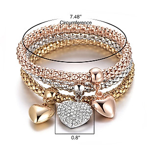 Mint & Lily Solid Hearts Metal Bracelet