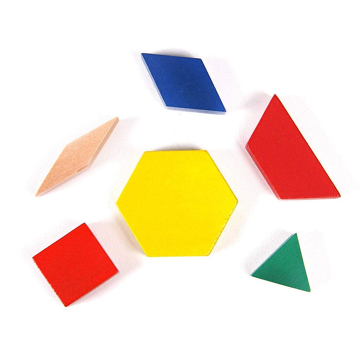 hand2mind Wood Pattern Blocks for Kids, Shapes for Kindergarten, Montessori Toys, Geometric Shapes, Symmetry, Shape Recognition, Pattern Blocks for Classroom (Set of 250)