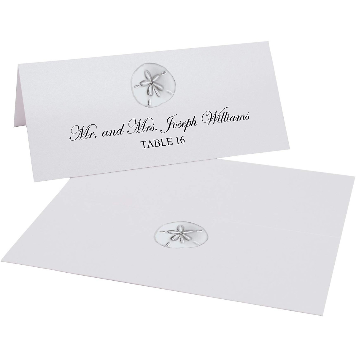 Sand Dollar Printable Place Cards, Set of 60 (10 Sheets), Laser & Inkjet Printers - Wedding, Party, Dinner, and Special Events - Made in the USA
