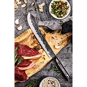 Forged Brute Butcher's knife, 10 inch, handmade, in wooden giftbox